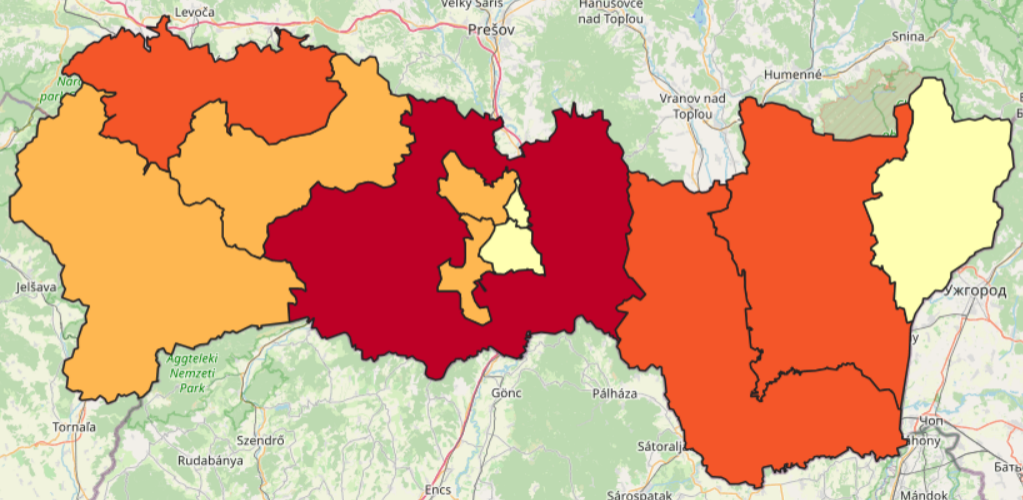 Živonarodenosť v okresoch Košického samosprávneho kraja